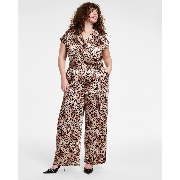 Bar III | Pants & Jumpsuits | Nwt Bar Iii Jumpsuit X Leopard Animal ...